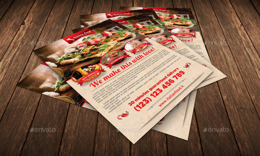 Italian Food Flyer Template 42 by 21min | GraphicRiver