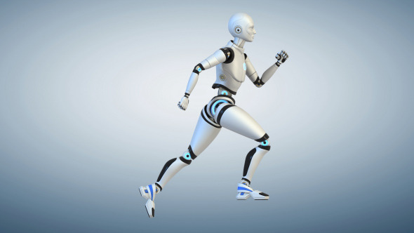 Running Cyborg. Side View, Motion Graphics | VideoHive
