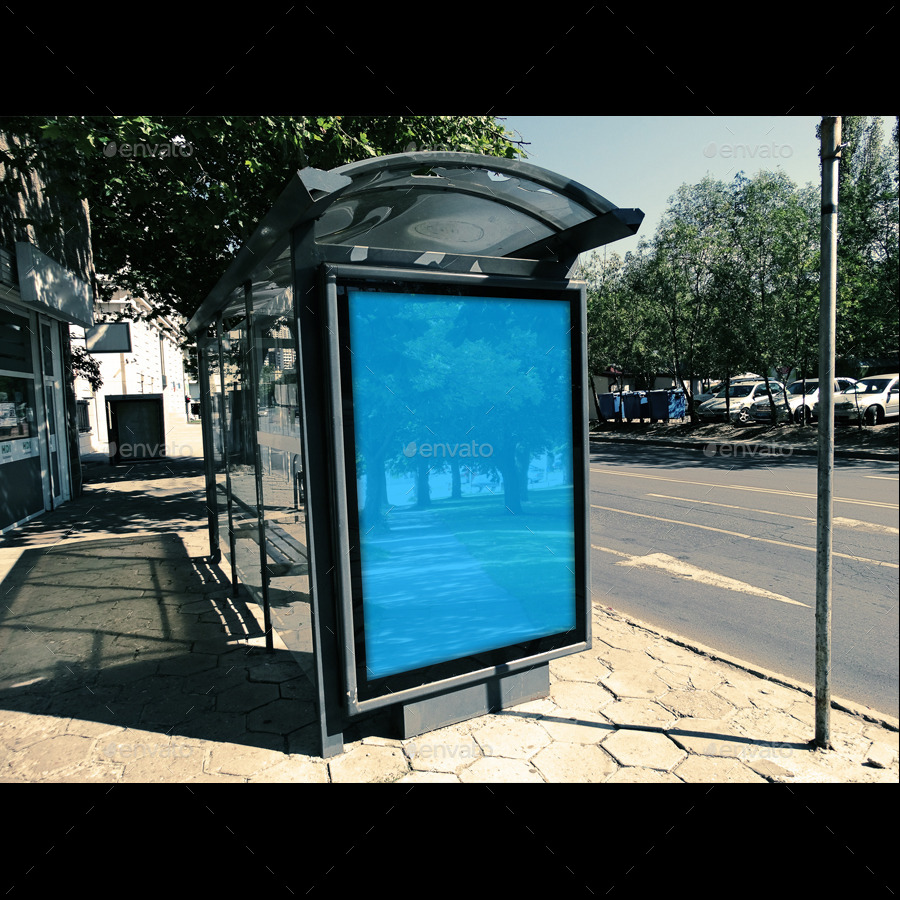 6 Photorealistic Bus Station Mock Up, Graphics | GraphicRiver