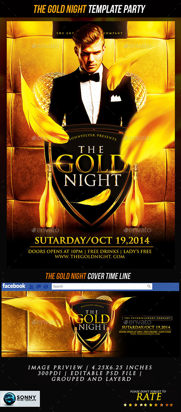The Gold Night , Print Templates | GraphicRiver