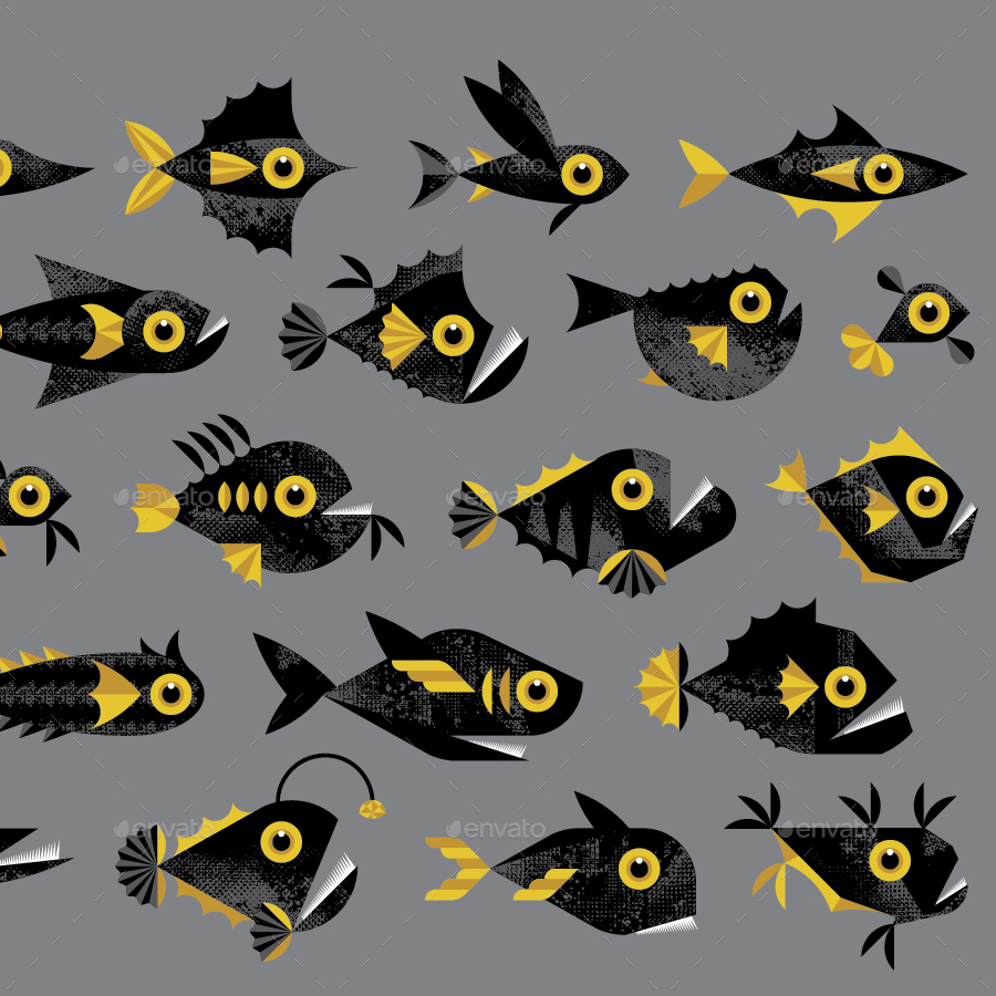 Flat Fish - Vector Pack, Vectors | GraphicRiver
