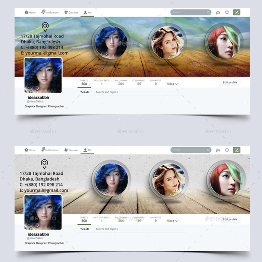 Twitter Header Photos V01, Web Elements | GraphicRiver