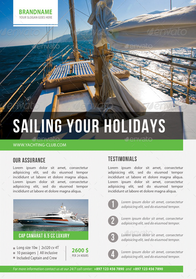 Sailing Yacht Travel Flyer 02, Print Templates | GraphicRiver