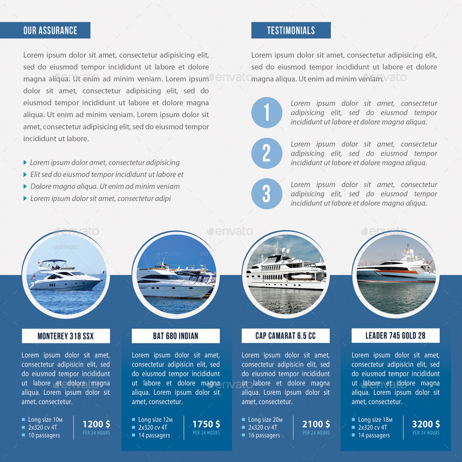 3 in 1 Sailing Travel Bifold Brochure Bundle, Print Templates ...