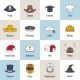 Icons Hat Flat Line, Icons | GraphicRiver