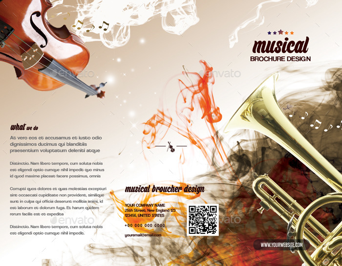 Tri-fold brochure for Musical Artist, Print Templates | GraphicRiver