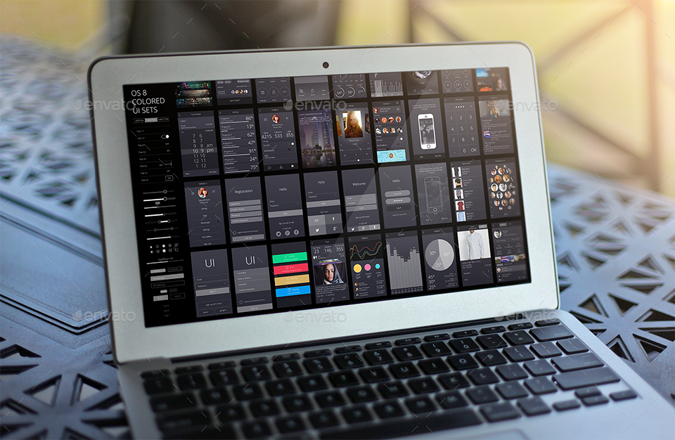 OS 8 Colored UI Sets, Web Elements | GraphicRiver