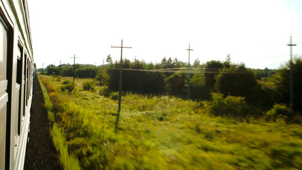 Moving Train And Passing Landscape, Stock Footage | VideoHive