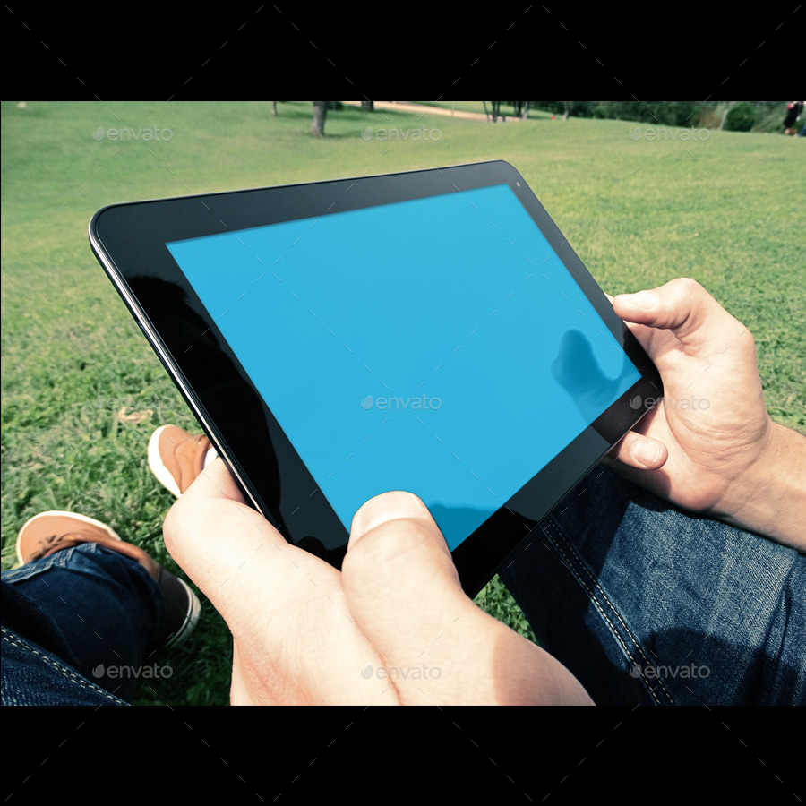 9 Photorealistic Tablet With Hands Mock-Up by zlatkosan1 | GraphicRiver