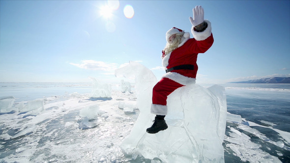 Santa Claus Riding the Ice Knight , Stock Footage | VideoHive
