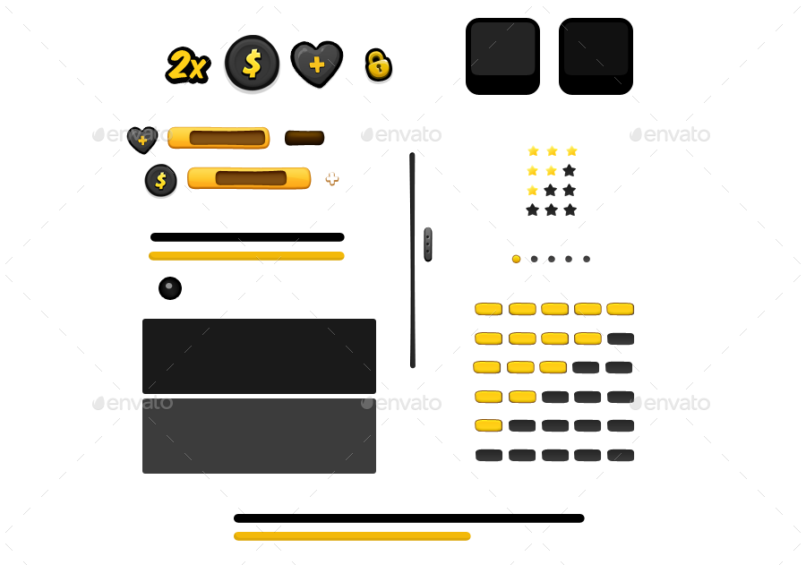 Shadow Game Assets: GUI Pack, Game Assets | GraphicRiver
