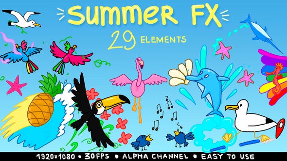 Summer Fx Elements, Motion Graphics | VideoHive