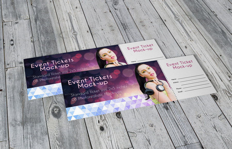 Photorealistic Event Tickets Mock-Up, Graphics | GraphicRiver