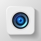 Blue Camera Lens Icon on White. Vector, Vectors | GraphicRiver