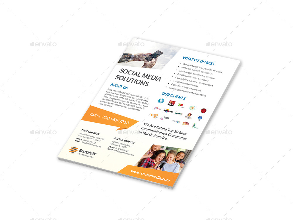 Media and Communication Flyers – 4 Options, Print Templates | GraphicRiver