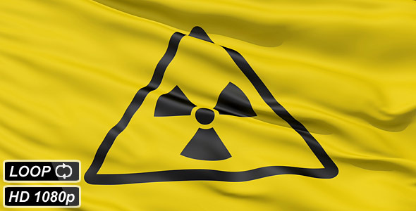 Realistic radiation flag waving on the wind., Motion Graphics | VideoHive
