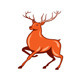 Red Stag Deer Side Marching Cartoon, Vectors | GraphicRiver