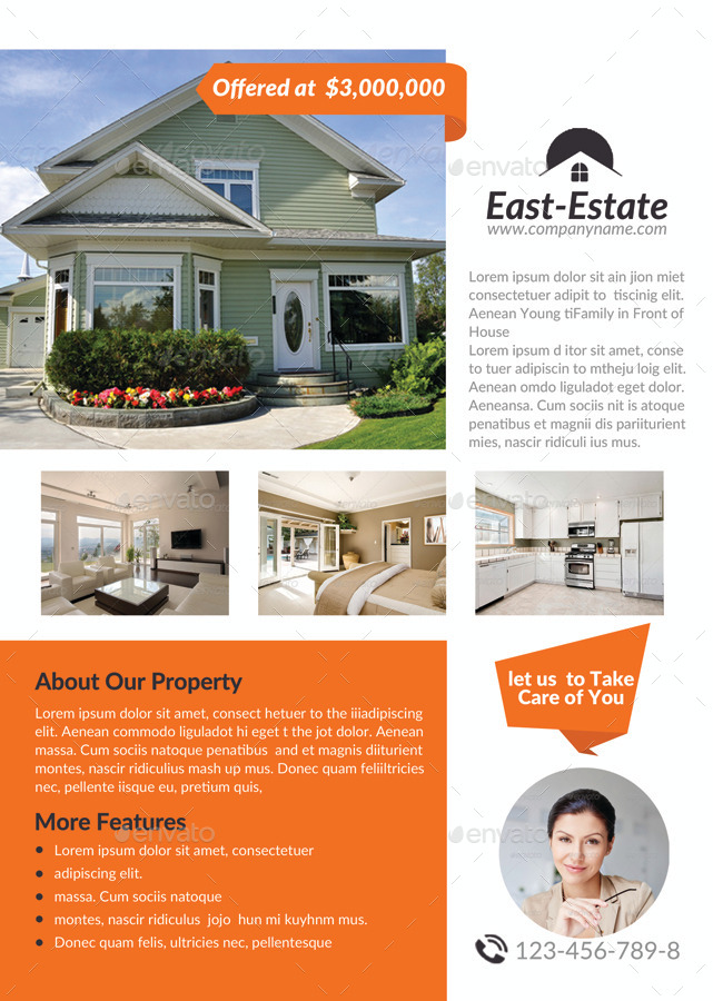A4 Real Estate Flyer, Print Templates | GraphicRiver