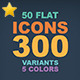 50 Flat Icons , Icons | GraphicRiver