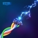 Electric Lightning Flash to Colored Cables, Vectors | GraphicRiver