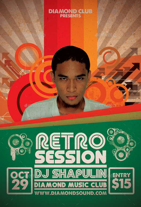 Retro Session Flyer, Print Templates | GraphicRiver