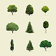 Set of Geometric Trees, Vectors | GraphicRiver