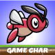Red Bee Game Character Sprite Sheets, Game Assets | GraphicRiver