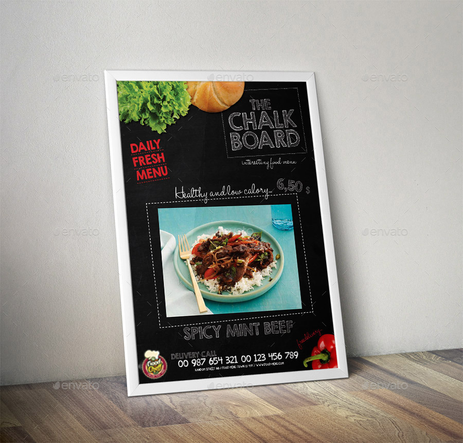 Chalkboard Food Package, Print Templates | GraphicRiver