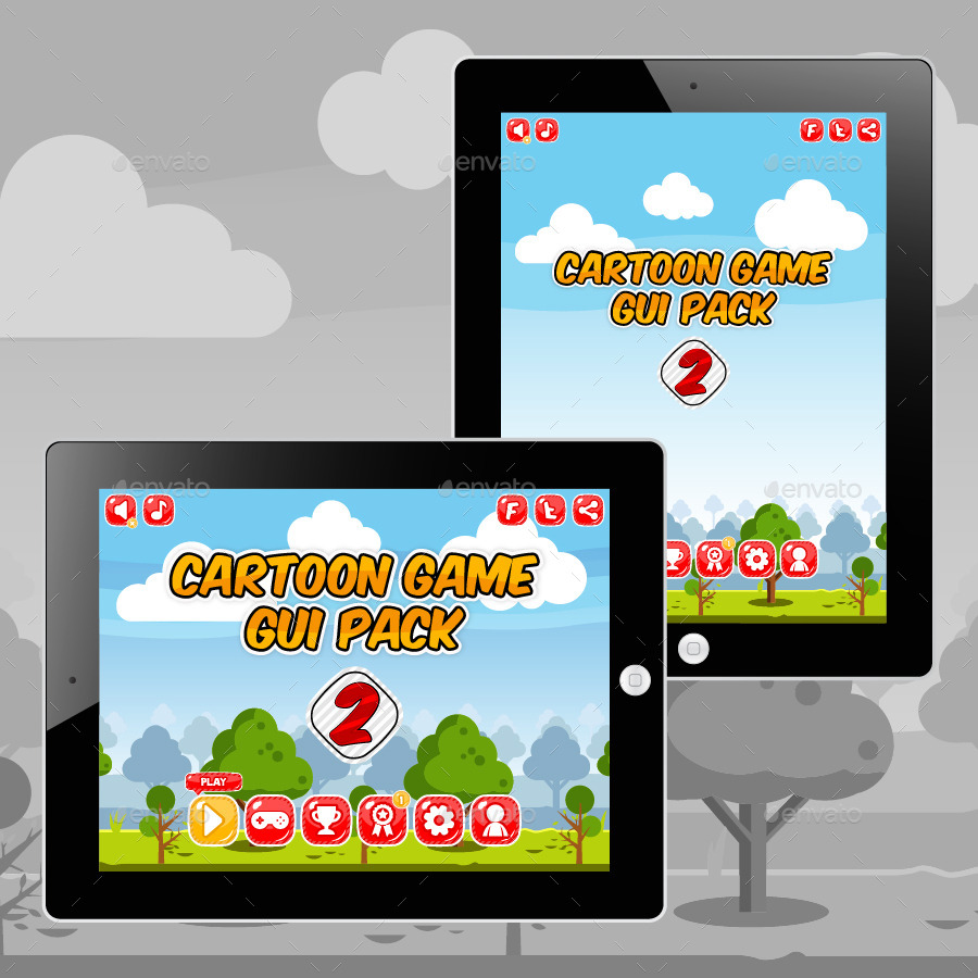Kids Game UI Kit Pack 2, Game Assets | GraphicRiver