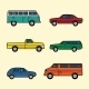 Line Style Color Vector Cars Set, Vectors | GraphicRiver