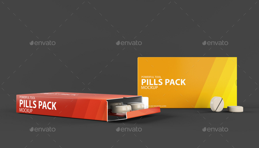 Pills Package Blister Box Mock-up, Graphics | GraphicRiver