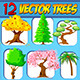 Vector Trees - Set, Graphics | GraphicRiver