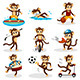 Monkey doing Activity, Vectors | GraphicRiver