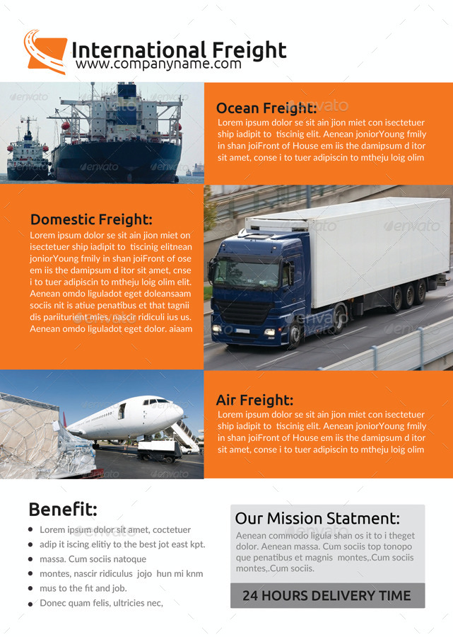 A4 International Freight Flyer, Print Templates | GraphicRiver