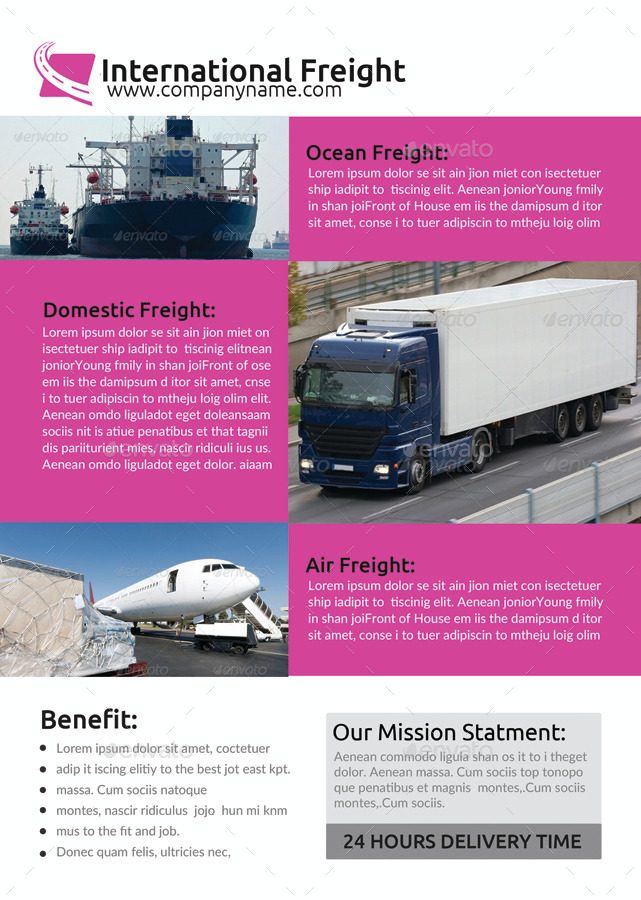 A4 International Freight Flyer, Print Templates | GraphicRiver