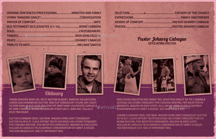 Vintage Funeral Program, Print Templates | GraphicRiver