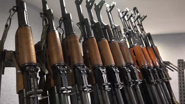 Armory Room and Russian Automatic Rifle, Stock Footage | VideoHive
