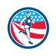 American Marathon Runner Running Circle Retro, Vectors | GraphicRiver