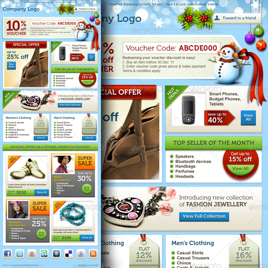 E-commerce Offers Email Template Design Vol.2, Web Elements | GraphicRiver