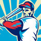 Baseball Player With Bat Batting Retro Style, Vectors | GraphicRiver