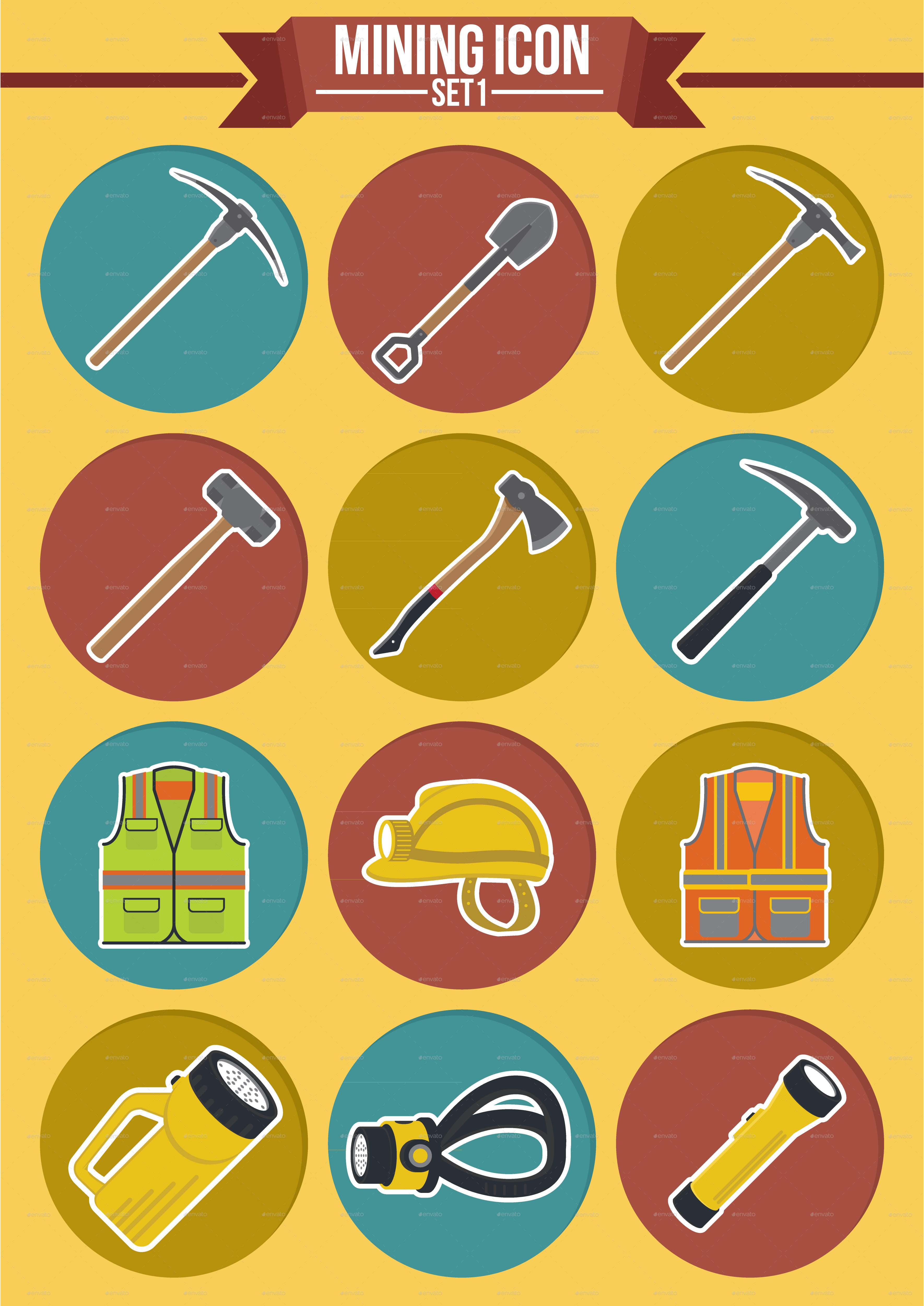 Mining Icon Set 1, Icons | GraphicRiver