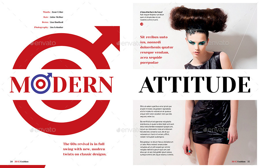 28 Page A4/Letter Fashion Magazine and Extra Cover, Print Templates