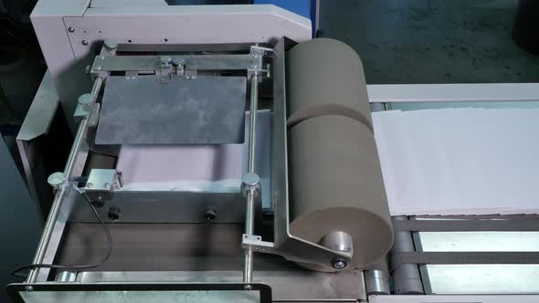 Industrial process of making envelopes in a factory, Stock Footage