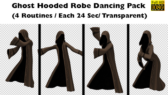 Ghost Hooded Robe Dancing Routine 4 Pack, Motion Graphics | VideoHive