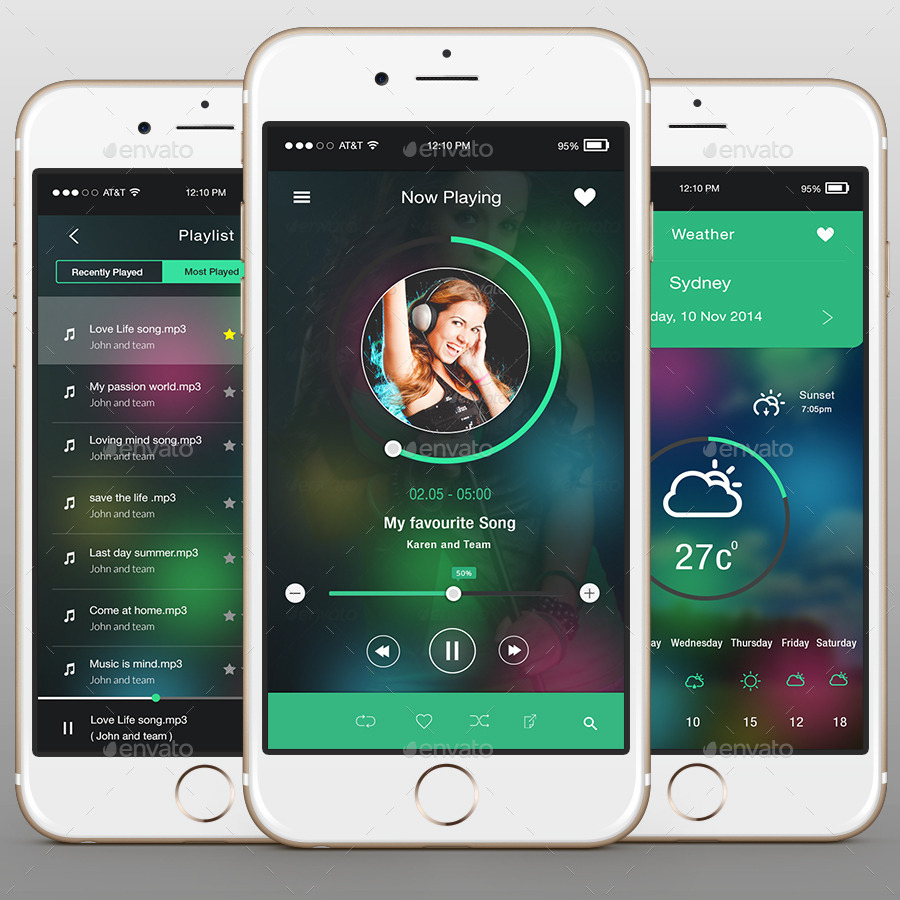 Droid8 Flat Mobile UI Pack, Web Elements | GraphicRiver