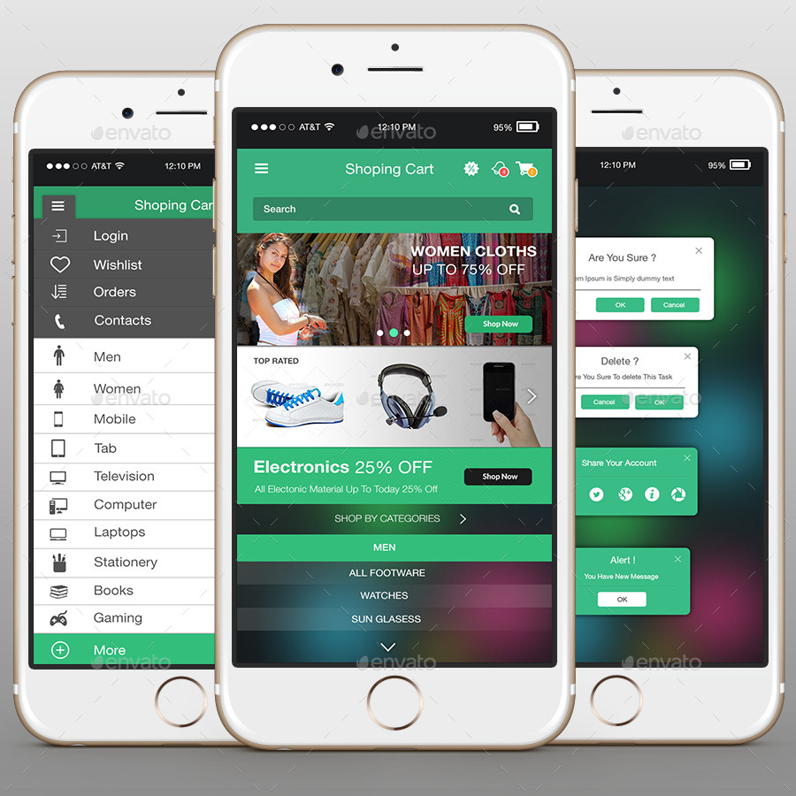 Droid8 Flat Mobile UI Pack, Web Elements | GraphicRiver