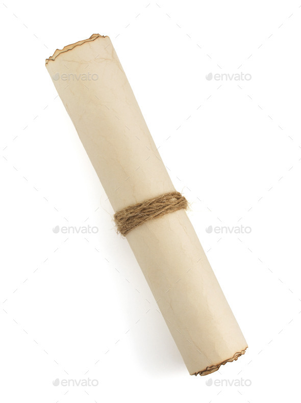 parchment scroll on white Stock Photo by seregam | PhotoDune