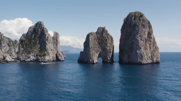 Rock Natural Archway of the Capri Faraglioni Sea Stacks in Italy ...