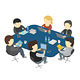 People Working at a Table, Vectors | GraphicRiver