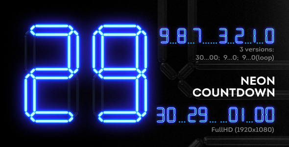 Neon Countdown, Motion Graphics | VideoHive